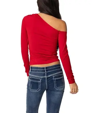 EDIKTED Asymmetric Long Sleeve Top