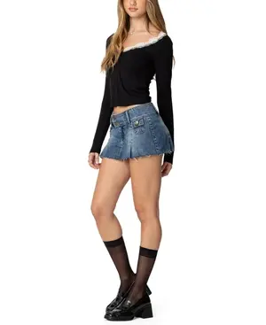 EDIKTED Tracey Lace Trim Top