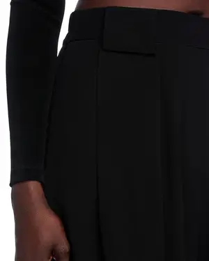 Aqua Pleated Wide Leg Pants - Black