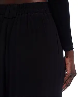 Aqua Pleated Wide Leg Pants - Black