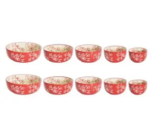 TEMP-TATIONS Set Of 10 Nesting Dip Bowls - One-color
