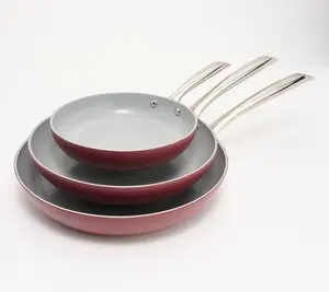 TECHNIQUE As Is 3-pc Ceramic Nonstick Hardanodizedfry Set