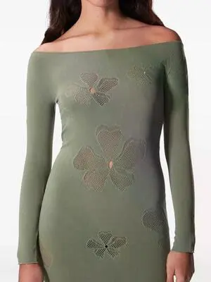 MARGHERITA MACCAPANI Monogram-pattern Midi Dress - Green