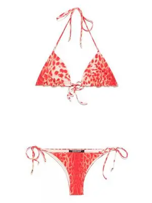 Roberto Cavalli Jaguar Skin-print Bikini - Red