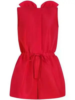 Patou Open-back Faille Playsuit - Red