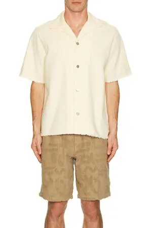 Oas Ecru Bodega Canvas Shirt In Beige