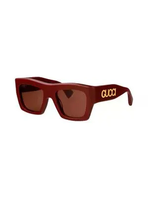 Gucci Logo-lettering Sunglasses - Red