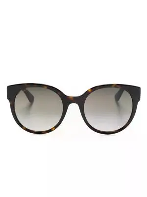 Gucci Interlocking G Logo Plaque Round Frame Sunglasses