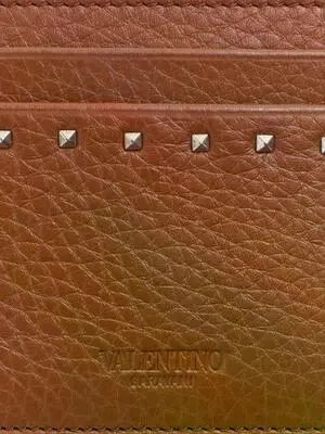 Valentino Garavani Rockstud Card Holder - Brown