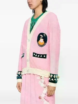 PENULTIMATE Shell-embroidery Peacock Cardigan
