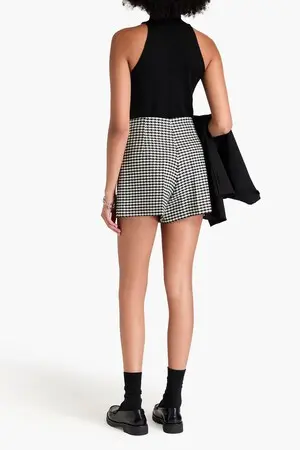 Sandro Wrap-effect Houndstooth Tweed Shorts