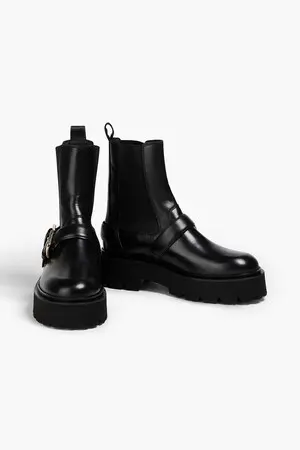 Sandro Glossed-leather Chelsea Boots