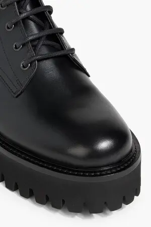Maje Embossed Leather Combat Boots