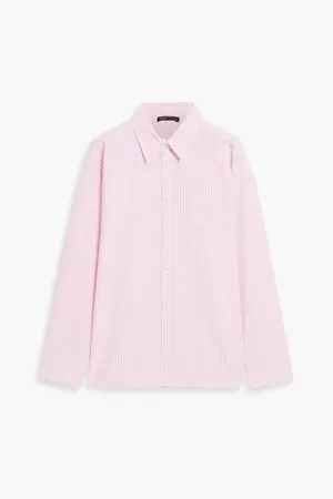 Maje Striped Cotton-blend Oxford Shirt