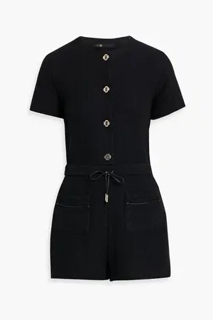 Maje Tweed Playsuit - Black