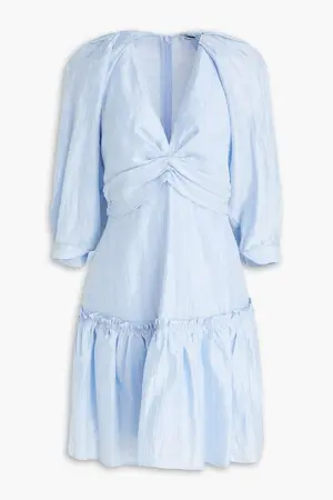 Sandro Ruffled Linen-blend Mini Dress