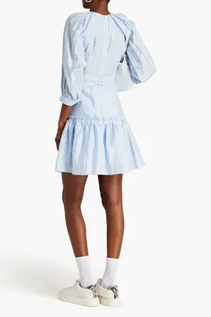 Sandro Ruffled Linen-blend Mini Dress
