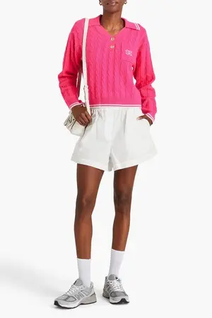 Sandro Cable-knit Wool And Cashmere-blend Sweater