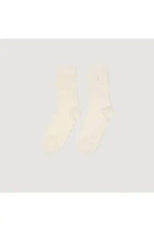 Sandro Sandro Flap Socks With Bead Neutral / White