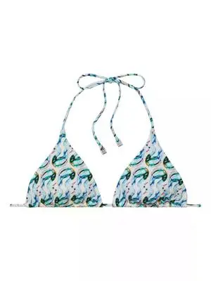 Tory Burch Printed Bikini Top - Blue