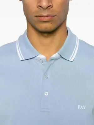 FAY Logo-embroidered Polo Shirt - Blue