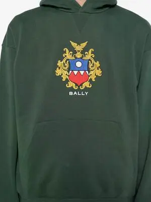 Bally Embroidered Logo Hoodie - Green