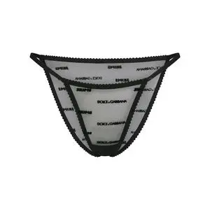 SKIMS X Dolce&gabbana Ultra Fine Mesh Logo Bikini - Onyx