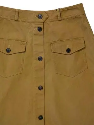 Saint Laurent Front-pocket Buttoned Skirt - Brown