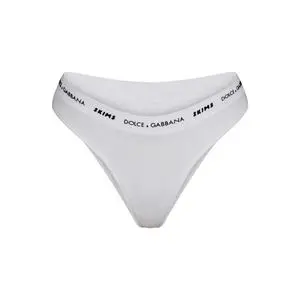 SKIMS X Dolce&gabbana Cotton Jersey Cheeky Tanga - Snow
