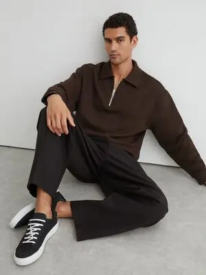REISS Knitted Low-top Trainers - Black