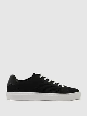 REISS Finley Knitted Low-top Trainers - Black