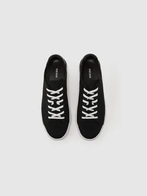 REISS Finley Knitted Low-top Trainers - Black