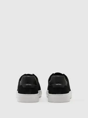 REISS Finley Knitted Low-top Trainers - Black