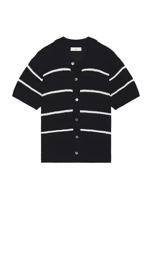 DUNST Shaker Stitch Open Collared Cardigan