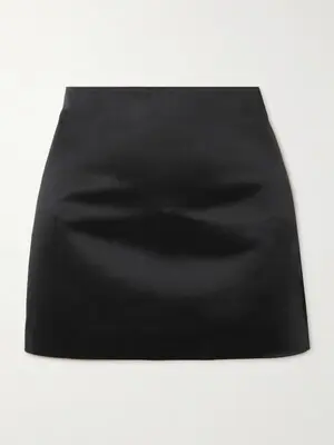 LISA YANG Silk-satin Mini Skirt - Black