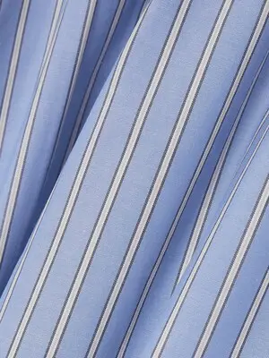 Marni Pleated Striped Cotton-poplin Midi Skirt