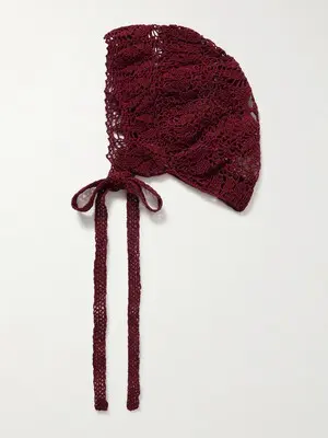 Magda Butrym Crocheted Cotton Bonnet - Burgundy