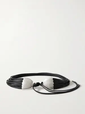 Isabel Marant Brandy Leather Tie Belt - Black