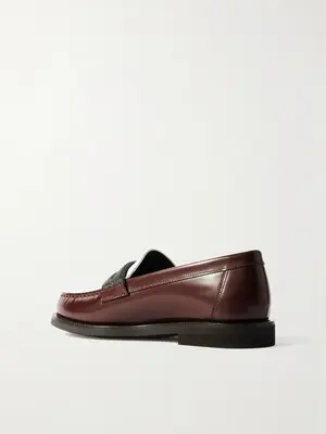 Brunello Cucinelli Bead-embellished Loafers - Brown
