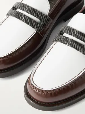Brunello Cucinelli Bead-embellished Loafers - Brown