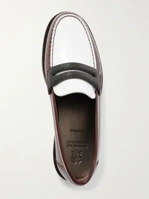 Brunello Cucinelli Bead-embellished Loafers - Brown