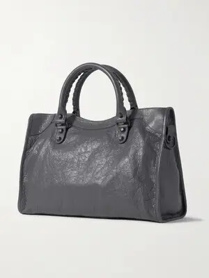 Balenciaga Le City Medium Textured-leather Tote - Gray