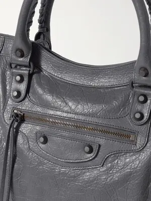 Balenciaga Le City Medium Textured-leather Tote - Gray