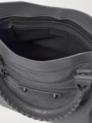 Balenciaga Le City Medium Textured-leather Tote - Gray