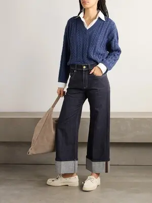 Brunello Cucinelli High-rise Wide-leg Jeans - Blue
