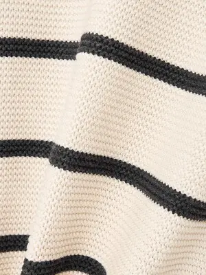 Brunello Cucinelli Bead-embellished Striped Cotton Sweater - Neutrals