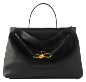Bottega Veneta Ciao Ciao Medium Intrecciato Leather Tote - Black