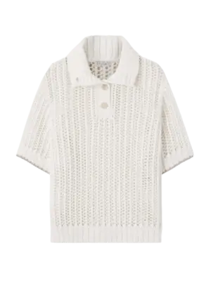 BRUNELLO CUCINELLI Brunello Cucinelli Open-knit Cotton Polo Shirt