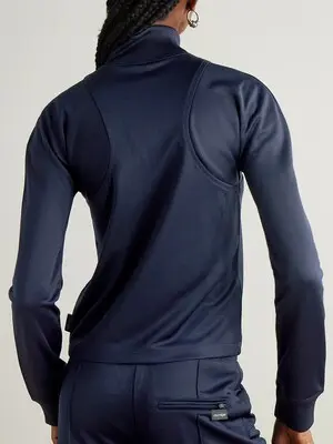 COURREGES Interlock Appliquéd Jersey Track Jacket - Blue