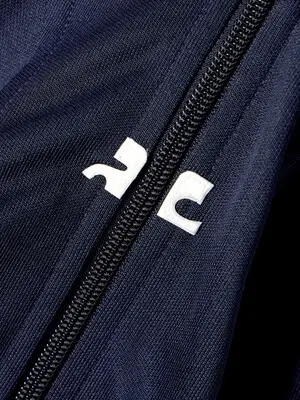 COURREGES Interlock Appliquéd Jersey Track Jacket - Blue